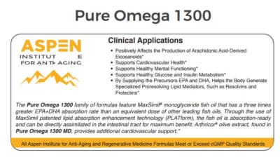 Pure Omega 1300 - Aspen Regenerative Medicine Products